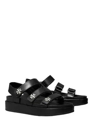 Tory Burch Kira Triple Strap Sandals - Perfect Black