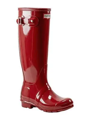 Hunter Original Chelsea Gloss Rain Boots - Military Red
