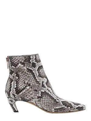 Gabriela Hearst Clayton Ankle Boots In Inversa™ Snakeskin - Black/white