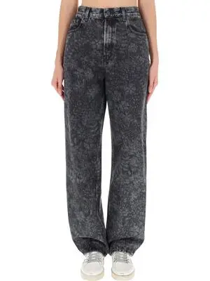 GOLDEN GOOSE Floral Patterned Jeans - Black