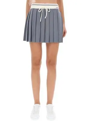 Casablanca Pleated Tennis Skirt - Silver