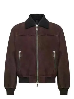 Tagliatore Shearling-collar Bomber Jacket - Brown