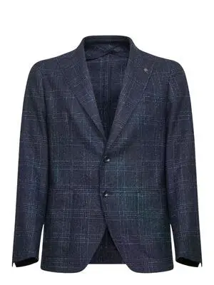 Tagliatore Single-breasted Checked Blazer - Blue