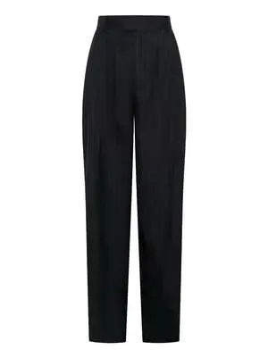 NICHOLAS Amadea Pinstripe Trousers - Black
