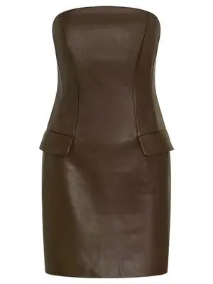 NICHOLAS Rina Pocket Mini Dress Brown
