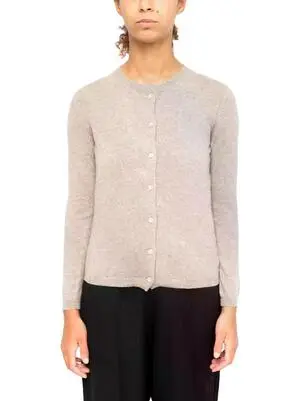 LA ROSE Button-fastening Cashmere Cardigan - Neutrals