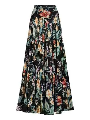 Ralph Lauren Floral-print Pleated Skirt - Black