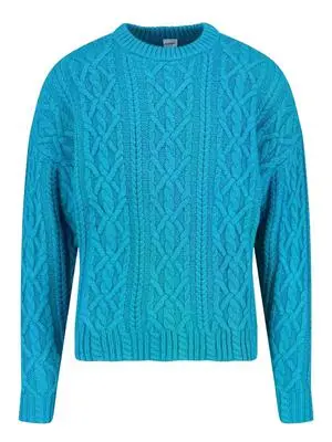 Aspesi Cable-knit Crew-neck Sweater - Blue