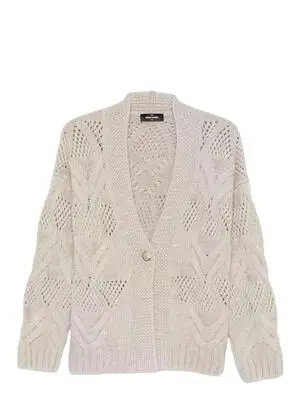 GRAN SASSO Cable-knit Button-fastening Cardigan - Neutrals