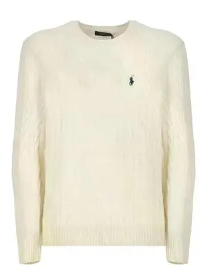 Polo Ralph Lauren Cable-knit Sweater With Logo - Neutrals