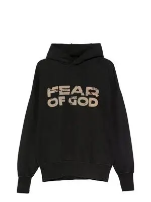 Fear Of God Logo Hoodie - Black