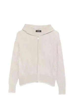 GRAN SASSO Cable-knit Zip-up Hoodie - Neutrals