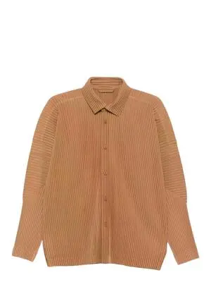 Issey Miyake Plissé Buttoned Shirt - Brown