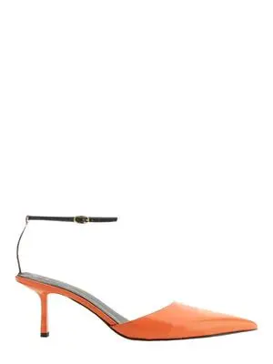NEOUS Leather Heeled Pumps - Orange
