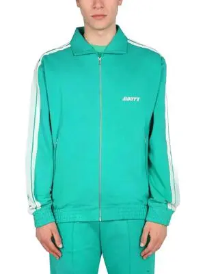 MOUTY Stripe-detail Zip-up Sweatshirt - Green