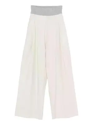 GRAN SASSO Pleated Ribbed-waist Trousers - Neutrals