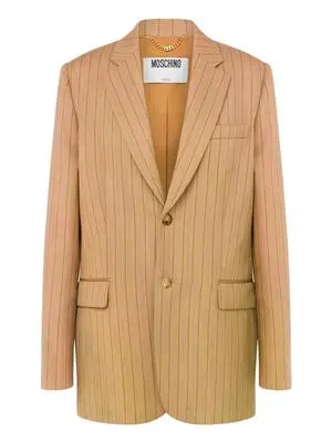 Moschino Pinstripe Blazer - Neutrals
