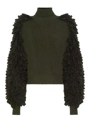 Jean Paul Gaultier Bouclette High-neck Wool Sweater - Green