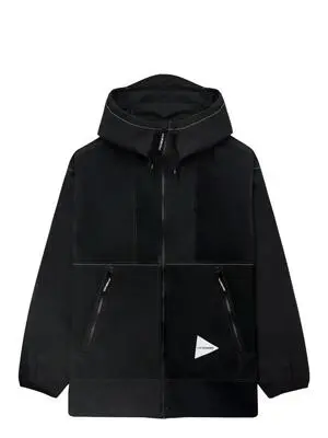 AND WANDER Hooded Zip Jacket - Black