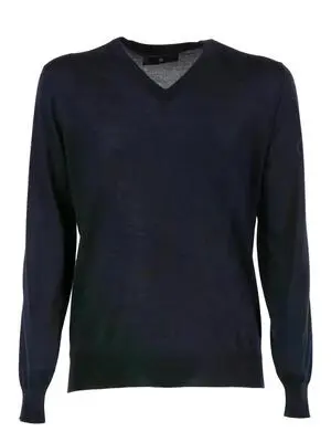 FILIPPO DE LAURENTIIS V-neck Long-sleeve Sweater - Blue