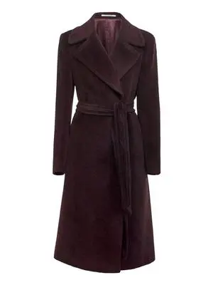 TAGLIATORE Wide-Lapel Belted Coat