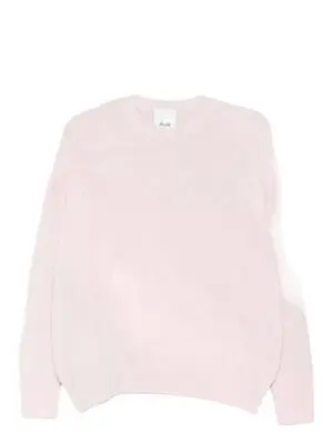 ALLUDE Crewneck Long-sleeve Sweater - Pink