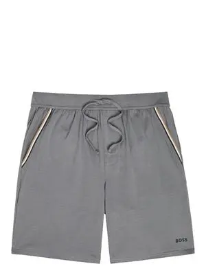 BOSS Logo Stretch-cotton Shorts - Grey