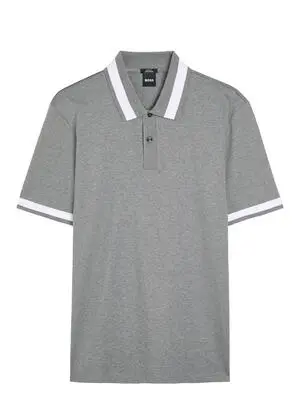 BOSS H-phillipson 200 Logo Cotton Polo Shirt - Grey