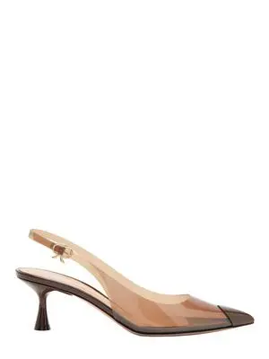 GIANVITO ROSSI Patent Leather And Pvc Slingback Pumps - Brown