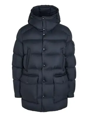 Moncler Bretagne Padded Hooded Shell Parka Jacket - Navy