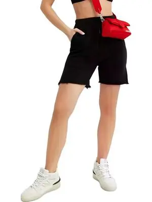 SEROYA Chris Drawstring-waistband Track Shorts - Black