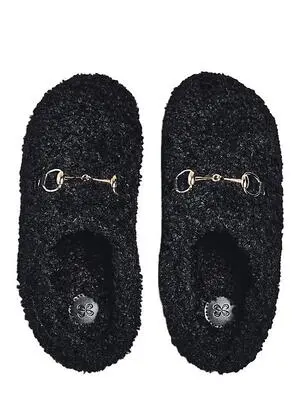 Maeve Sherpa Fleece Bit Scuff Slippers Black