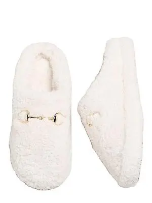 Maeve Sherpa Fleece Bit Scuff Slippers - Cream