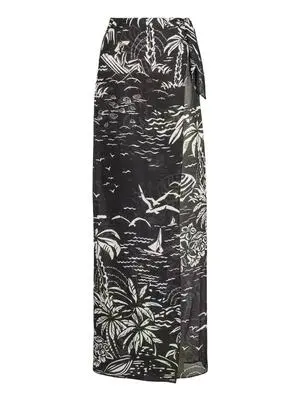 Ralph Lauren Printed Wide-leg Trousers - Black