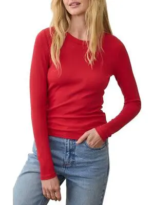 Marine Layer Lexi Sun-in Rib Long Sleeve T-shirt - Cherry Red