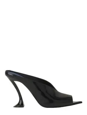 LANVIN Midnight Step Patent Leather Mule - Noir