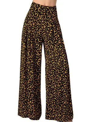 IVONNE Wide-leg Polka Dot Pants - Black