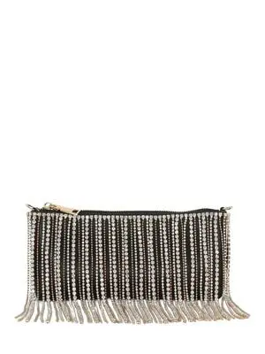BADGLEY MISCHKA Leather Mix Crystal Fringe Crossbody
