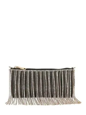 BADGLEY MISCHKA Leather Mix Crystal Fringe Crossbody