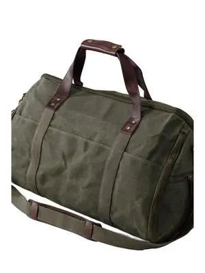 LANDS' END Waxed Canvas Convertible Garment Duffle Olive Green