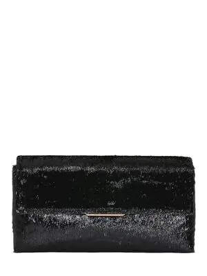 Badgley Mischka Angel Faux Pony Hair Envelope Clutch - Black