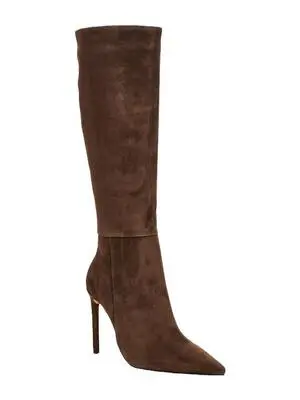 TONY BIANCO Pointed Toe Knee High Boot - Espresso Suede