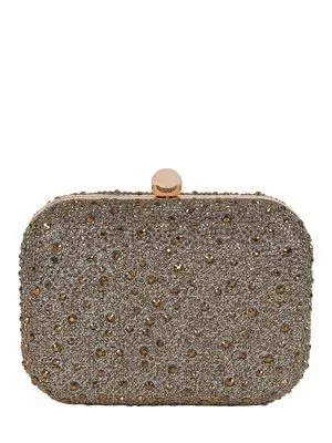 Badgley Mischka Celest Crystal Mini Minaudiere Clutch - Gold