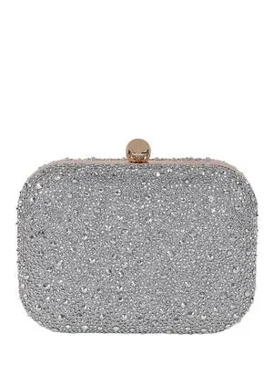 Badgley Mischka Celest Crystal Mini Minaudiere Clutch - Silver