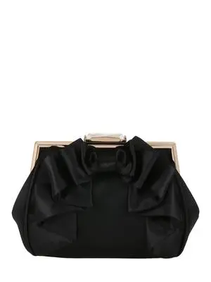 Badgley Mischka Mae Bow Pouch Clutch - Black