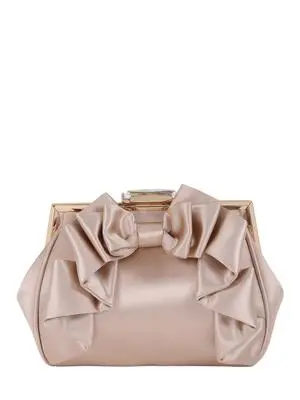 Badgley Mischka Mae Bow Pouch Clutch - Champagne