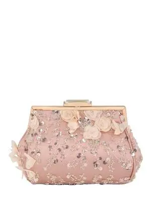 Badgley Mischka Bea Couture Pouch Clutch - English Rose