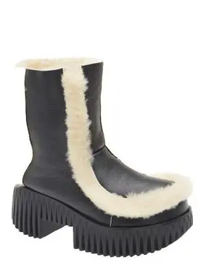 4CCCCEES Plia Fero Genuine Shearling Platform Bootie - Oreo