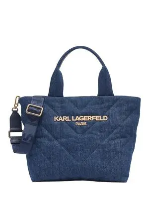 Karl Lagerfeld Paris Voyage Top Zip Tote Bag - Washed Denim