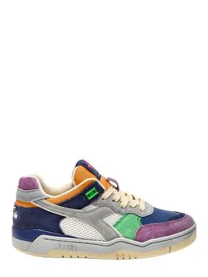 DIADORA B.560 Made In Italy Tourney Italia Sneakers - Grey/blue/purple